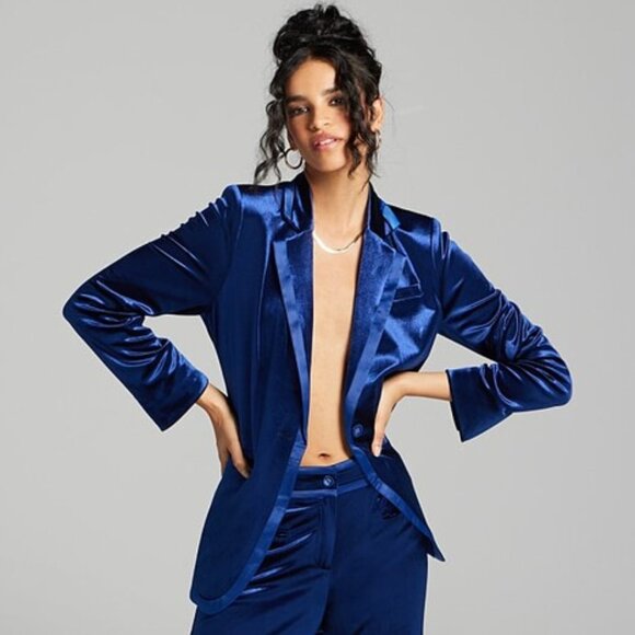 Gabrielle Union | Jackets & Coats | Gabrielle Union Blue Velvet Blazer ...